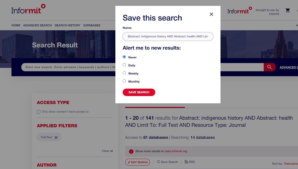Informit Search | How to Create A Search Alert